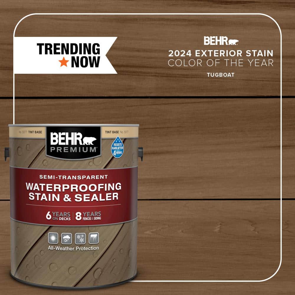 BEHR PREMIUM 1 gal. #ST-141 Tugboat Semi-Transparent Waterproofing ...