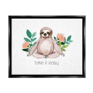 The Stupell Home Decor Collection Take It Easy Peach Floral Sloth ...