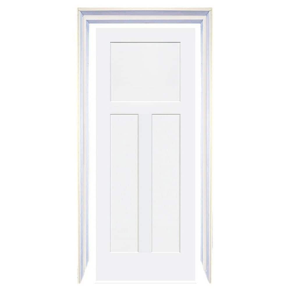 Kimberly Bay 80 in. H x 30 in. W 1+2 Panel Shaker White Solid Core Wood ...