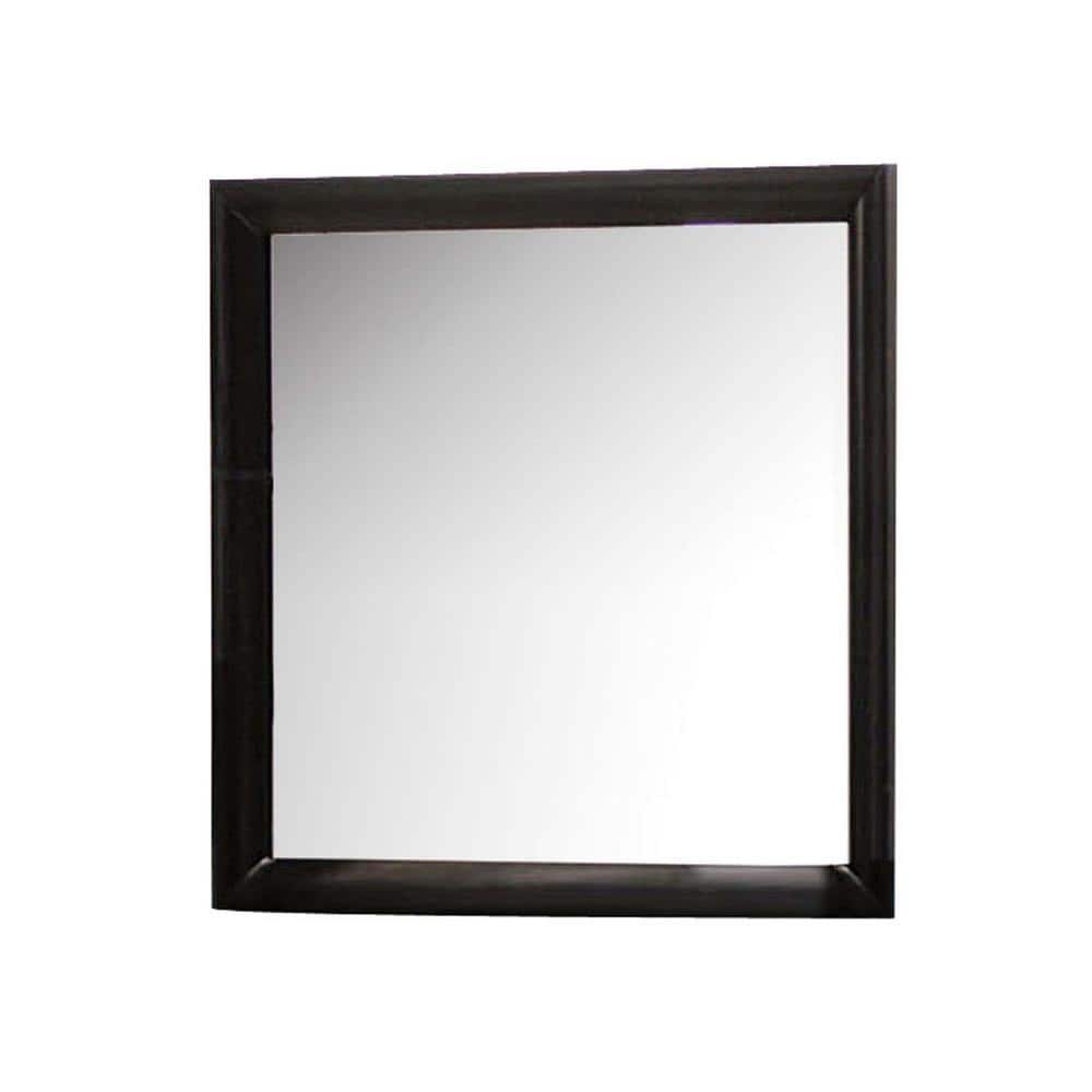 39 in. H x 35 in. W Rectangle Wood Framed Black Ireland Mirror ...