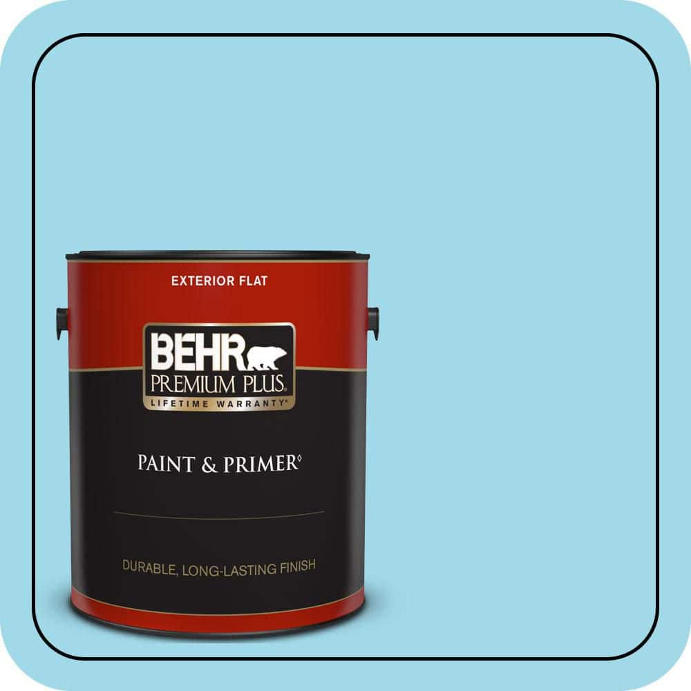 BEHR PREMIUM PLUS 1 gal. #520A-3 Nevada Sky Flat Exterior Paint ...