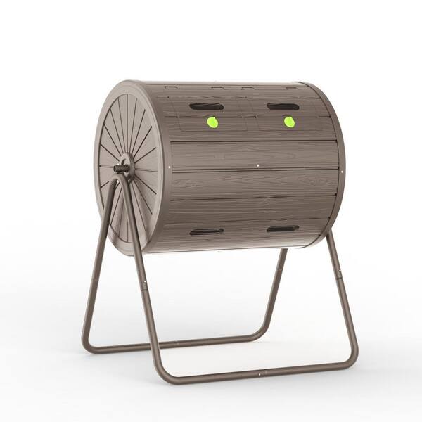 MOEPISY 43 Gal. Outdoor Tumbling Composter-Gray 0F9YSKH6J - The Home Depot
