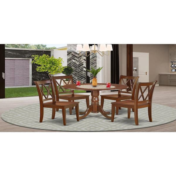 Round mahogany dining table with leaves store