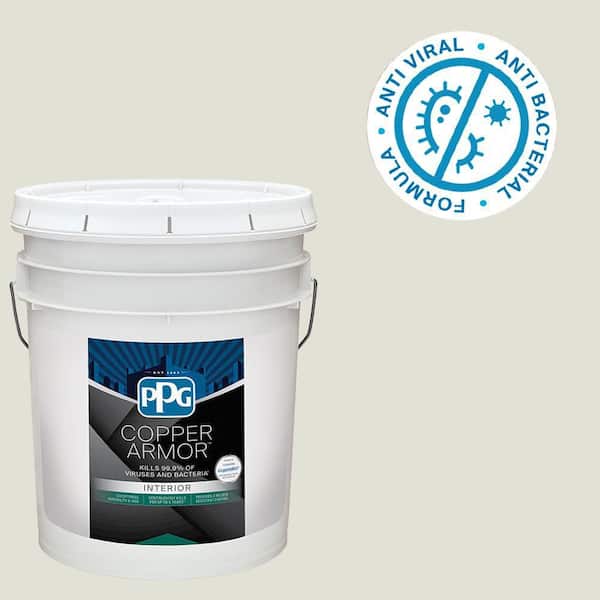COPPER ARMOR 5 gal. PPG1125-1 Rain Cloud Eggshell Antiviral and ... COPPER ARMOR 5 gal. PPG1125-1 Rain Cloud Eggshell Antiviral and ...