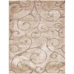 Unique Loom Floral Shag Carved Light Brown 8' 0 x 10' 0 Area Rug ...