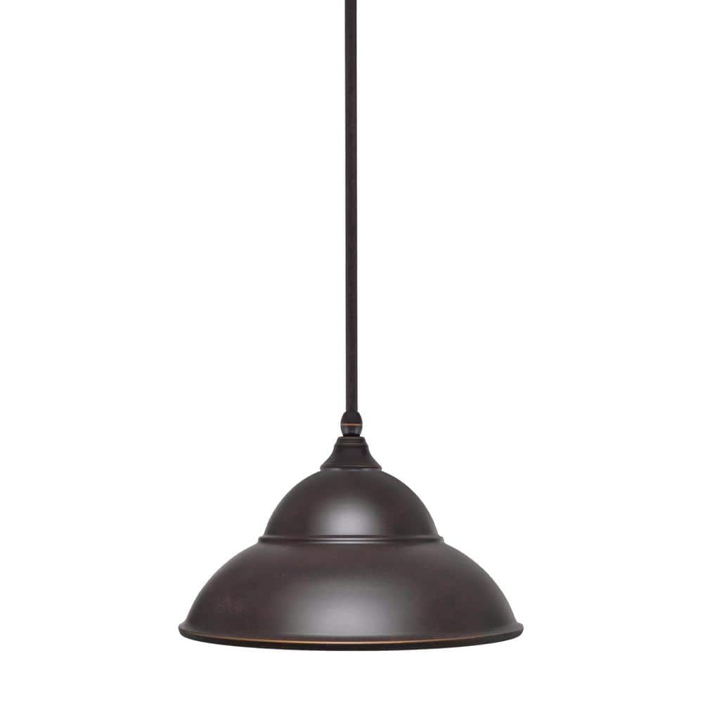 Sparta 100-Watt 1-Light Dark Granite Shaded Pendant Mini Pendant Light ...