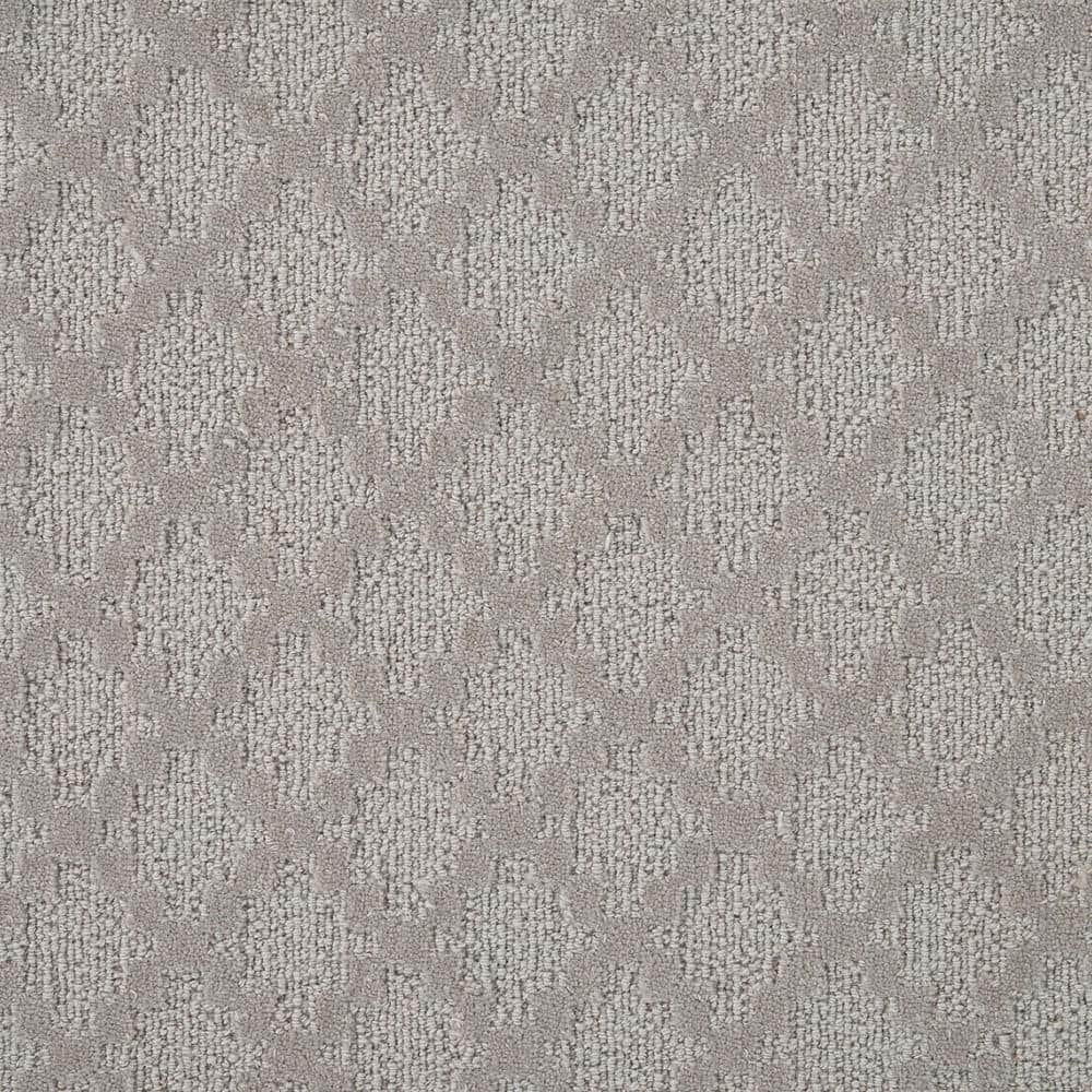 Natural Harmony Intriguing Stone Gray 12 ft. 44 oz. Wool Texture Carpet ...