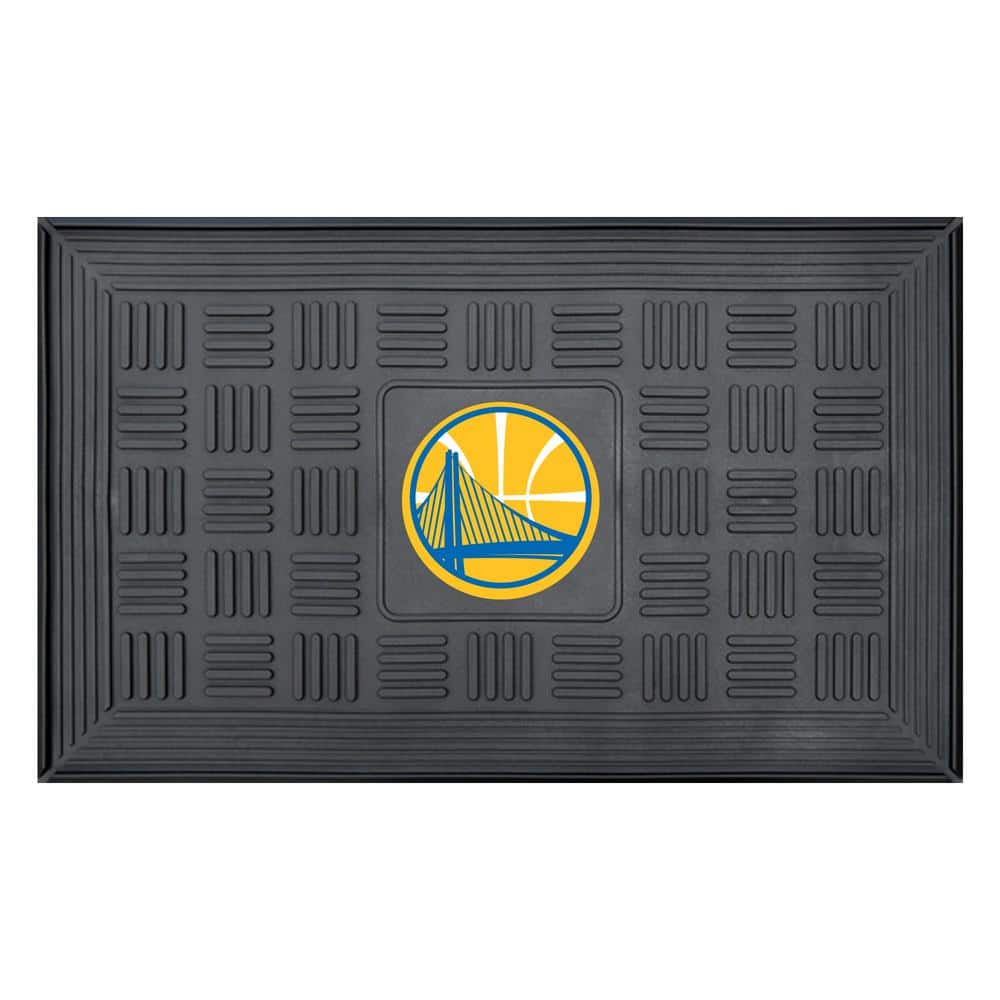 FANMATS NBA Golden State Warriors Black 19 in. x 30 in. Vinyl Door Mat ...