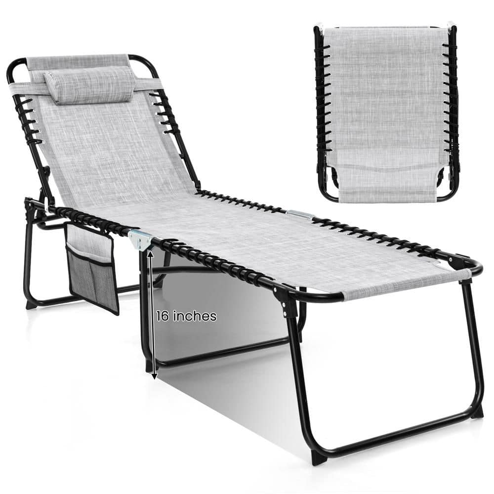 HONEY JOY Patio Folding Chaise Lounge Chair Portable Sun Lounger with ...