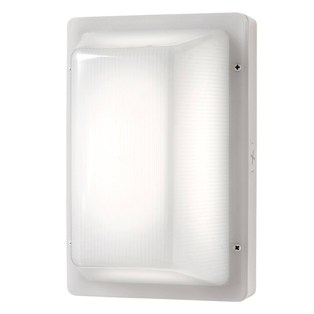 ETI LIGHTING 9 in. White LED Outdoor Impact Resistant Light 3 Color ...