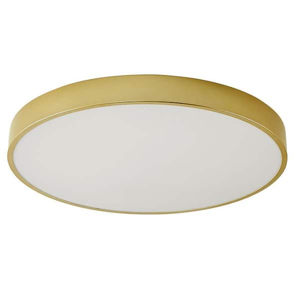 DEWDROP 11.8 in. 24-Watt LED Flush Mount Ceiling Light Copper Gold ...