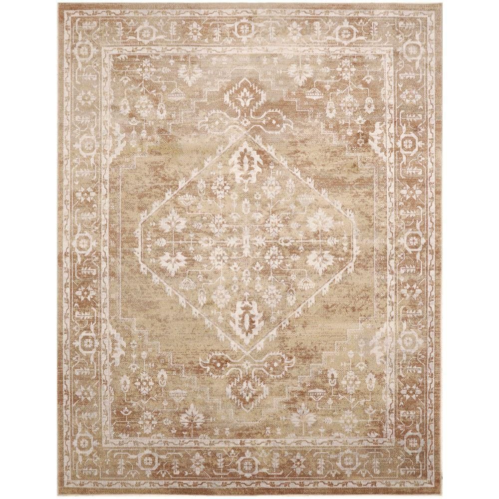 Nourison Astra Machine Washable Rust Multicolor 9 ft. x 12 ft. Center ...