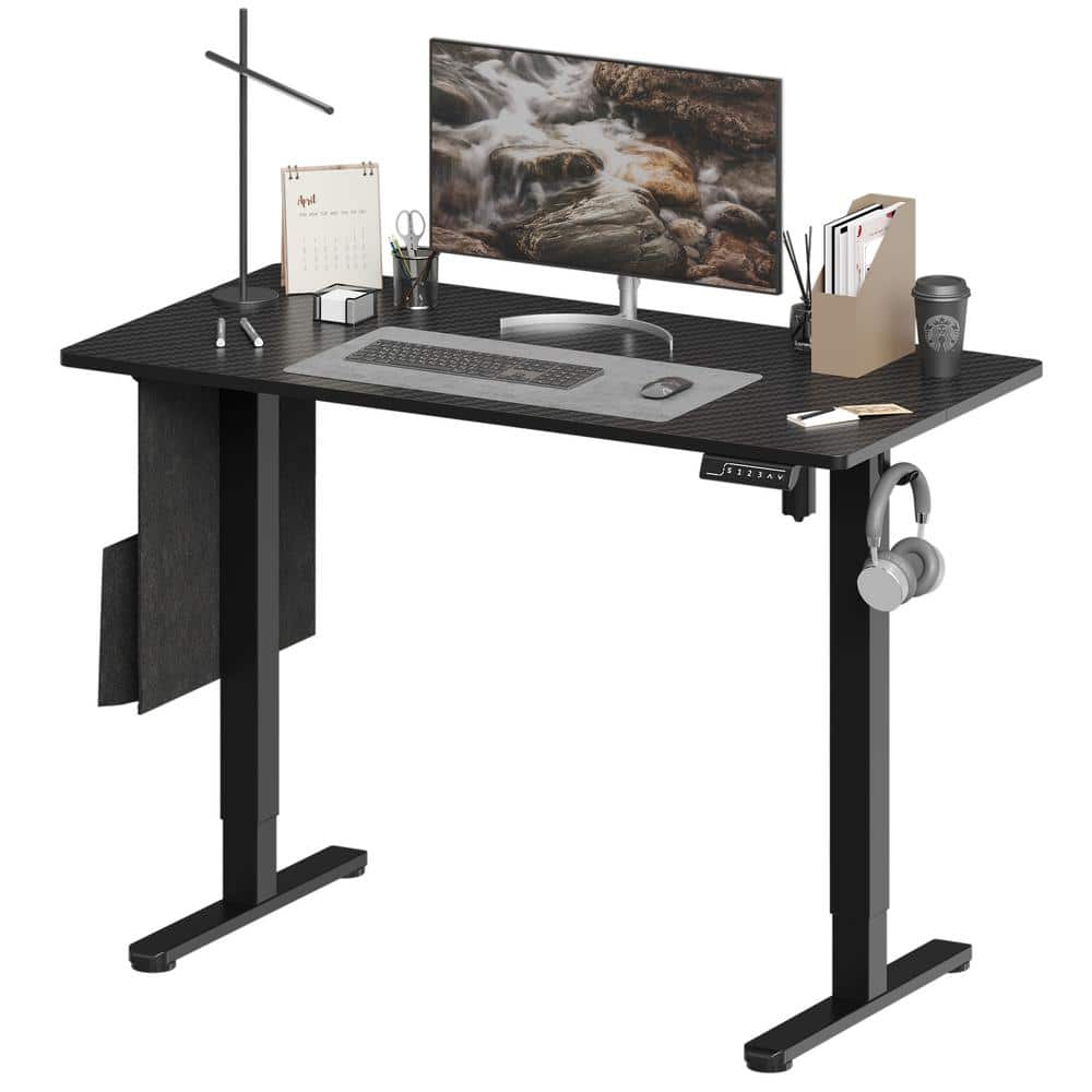 Bestier 48" in Black Electric Adjustable Height Standing Desk With 3 ...