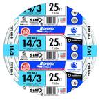 Southwire 25 ft. 12/3 Black/White/Green Solid CU THHN Tri-Wire 59318203