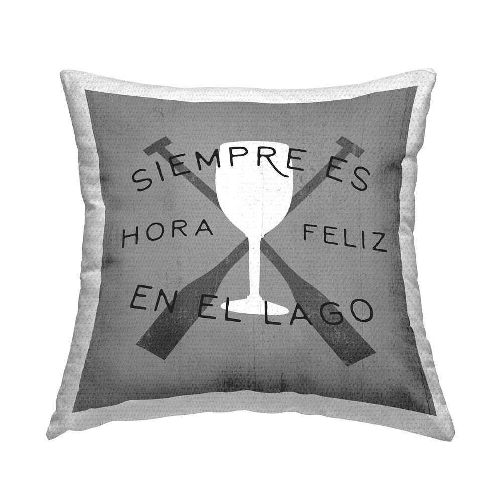 Stupell Industries Happy Hour at Lake Grey Square Outdoor Throw Pillows ...