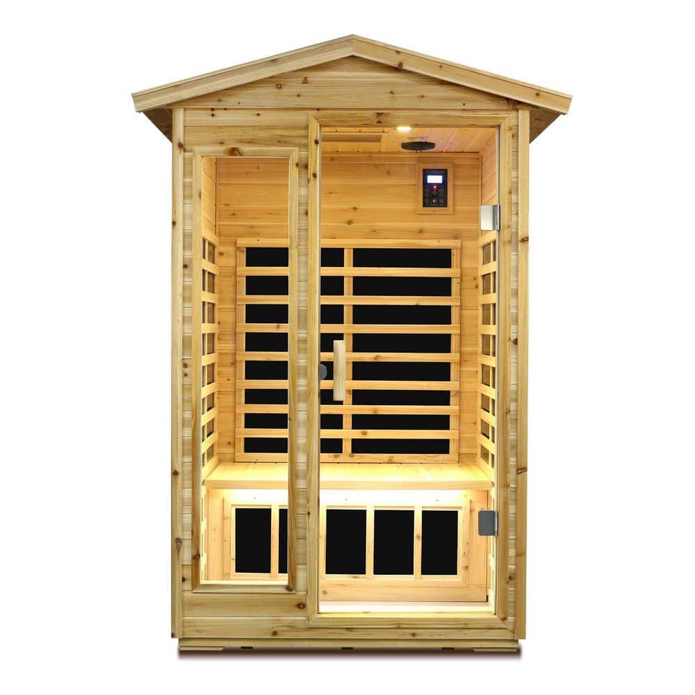 LIVACA 2-Person Far Infrared Outdoor Sauna with 6 Low-EMF Carbon ...