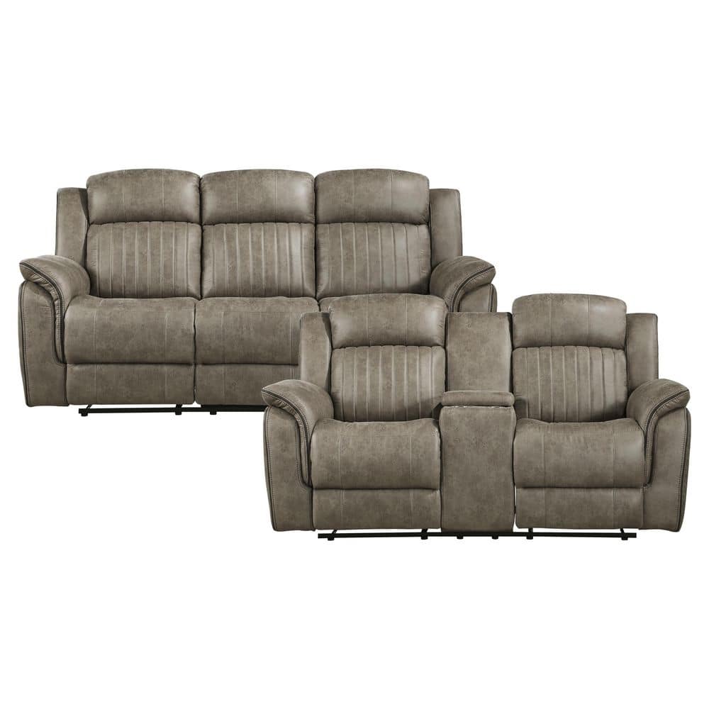 EVERGLADE HOME Morelia 157.5 in. W Round Arm Microfiber Rectangle Sofa ...