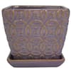 Trendspot 6 in. Sunrise Diamond Square Ceramic Planter CR10514-06G ...