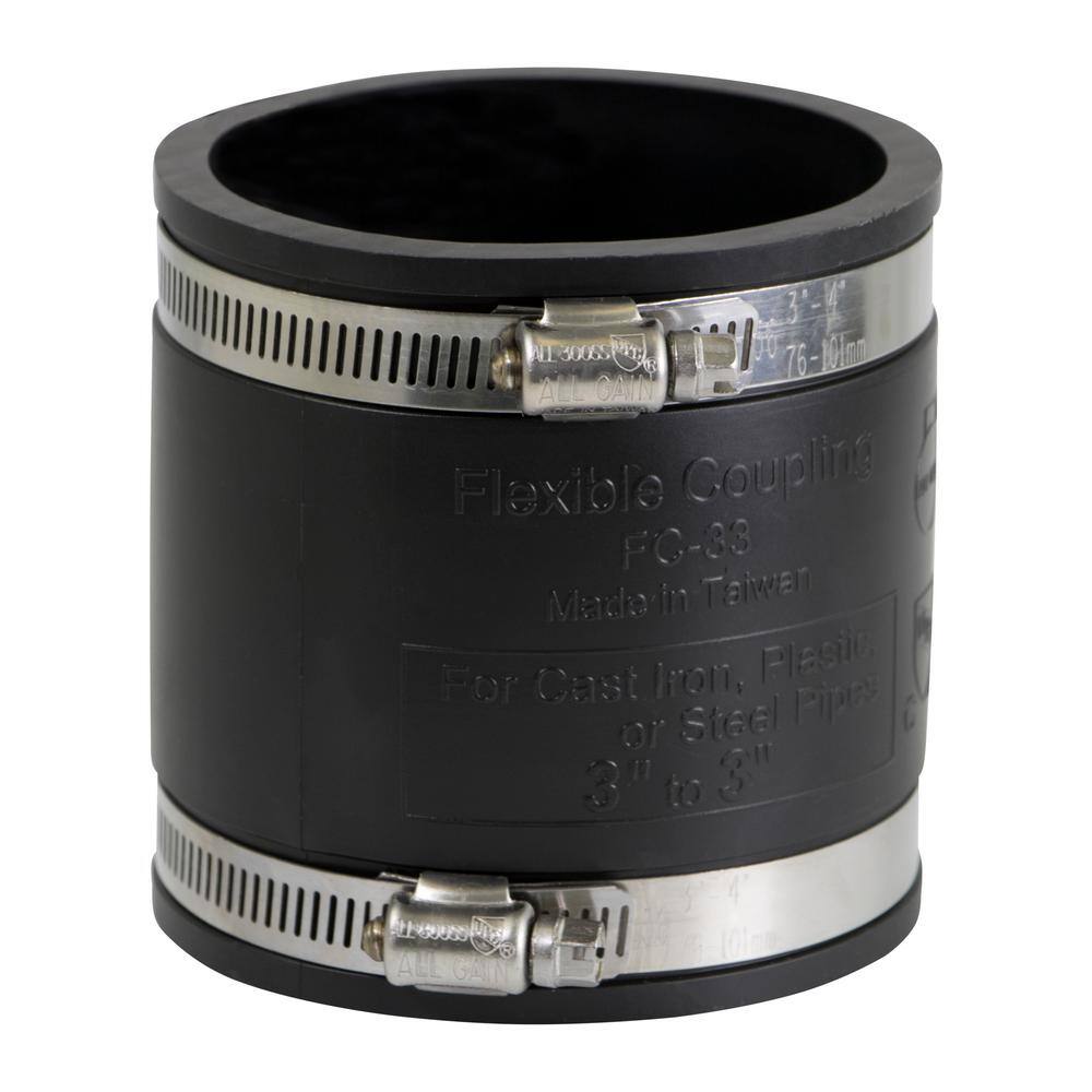 Reviews for PLUMBFLEX 3 in. PVC Flexible Coupling with Stainless Steel ...