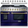 JANSKA Professional Series 48 in. 6.7 cu. ft. 8-Burners Double Oven Gas ...
