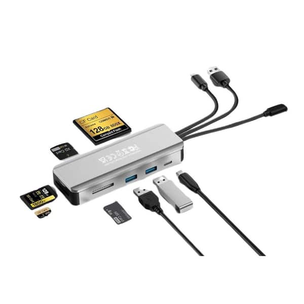 EKIEUDL 8-in-1 Multi Memory Card Reader USB3. 0 High-Speed Data Transfer with 2 Port Card Reader ...