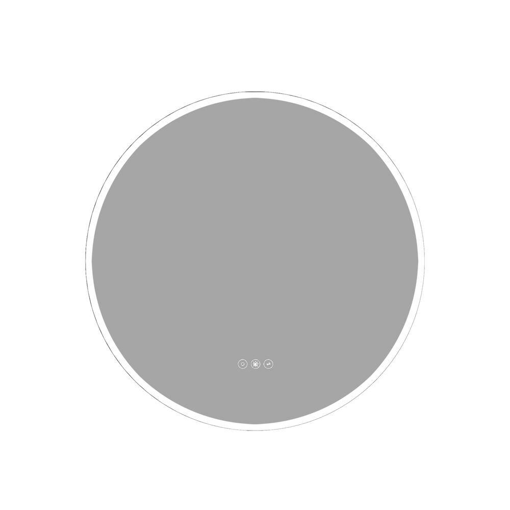 JimsMaison 26 in. W x 26 in. H Round Acrylic Framed Dimmable Wall ...