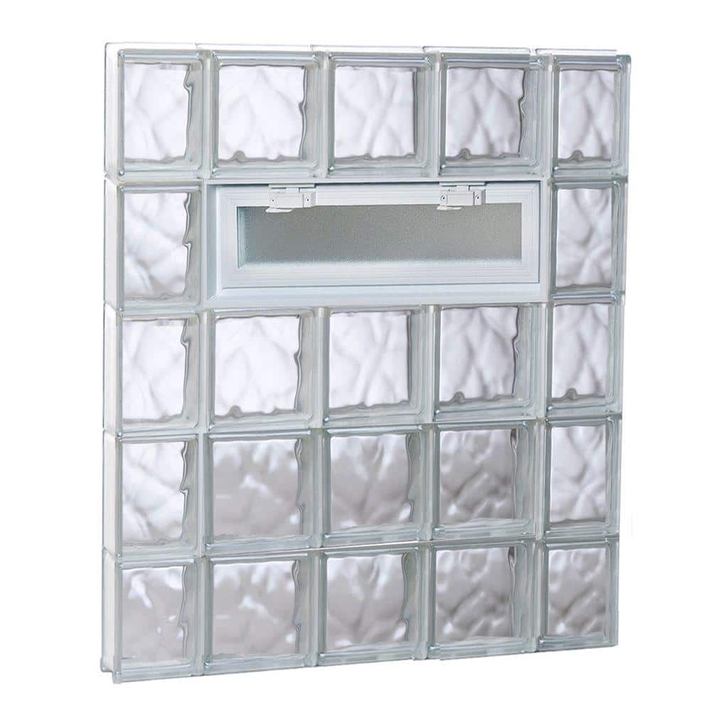 Clearly Secure 34.75 in. x 38.75 in. x 3.125 in. Frameless Wave Pattern ...