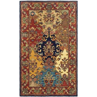 SAFAVIEH Heritage Multi/Burgundy 8 ft. x 10 ft. Border Area Rug HG911A-810