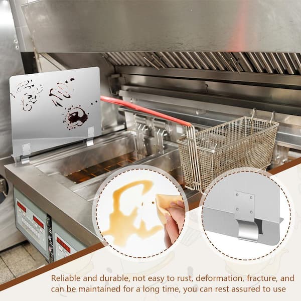 Wudkey 2-Pack 20.5 in. W x 13.5 in. H Stainless Steel Fryer Splash ...