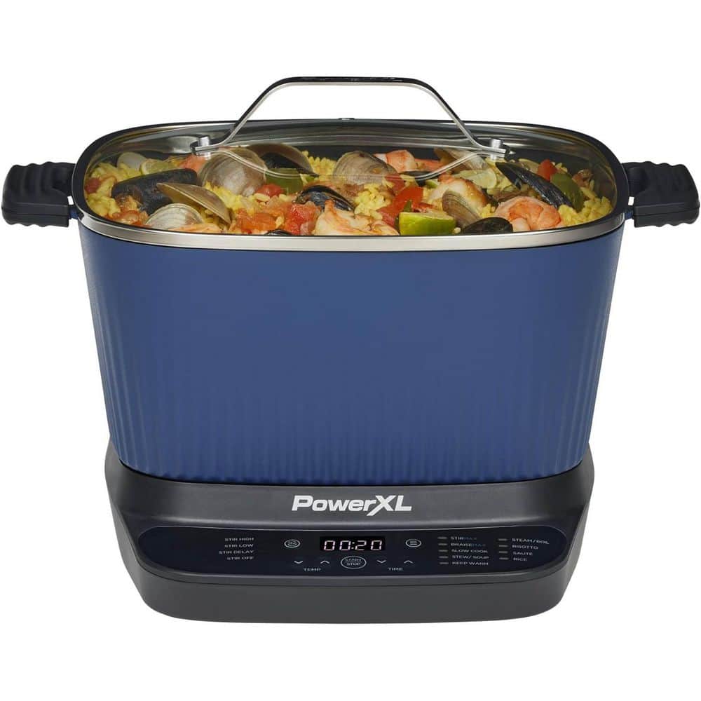 PowerXL Midnight Blue 7.5 qt. Electric Digital Multi-Cooker with ...