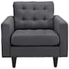 MODWAY Empress Upholstered Armchair in Gray EEI-1013-DOR - The Home Depot