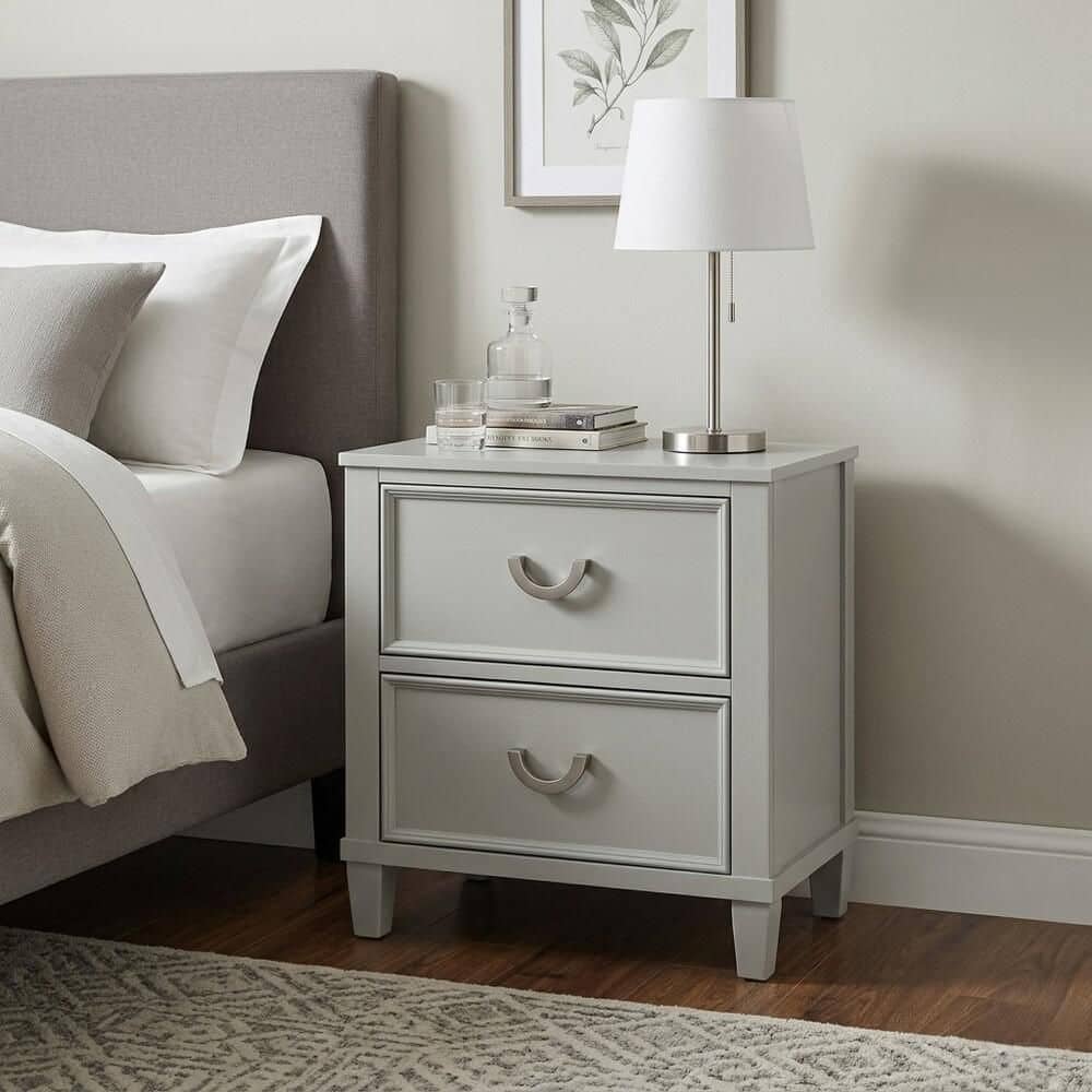 William's Home Furnishing Elidi Light Gray 2 Drawers 19 in. W ...