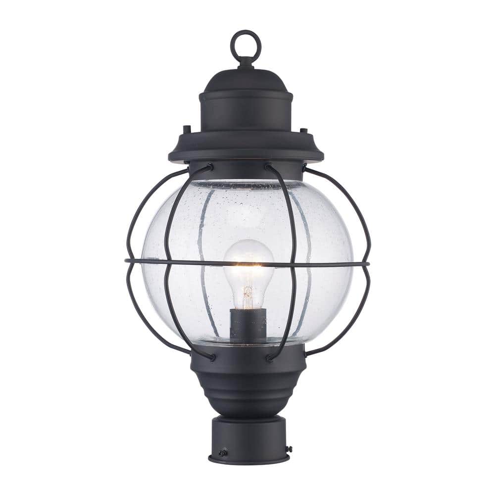 Bel Air Lighting Catalina 19 in. 1-Light Black Outdoor Lamp Post Light ...