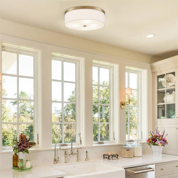 Kira Home Walker 20.5 in. 3-Light Modern Cool Brass Flush Mount KD ...