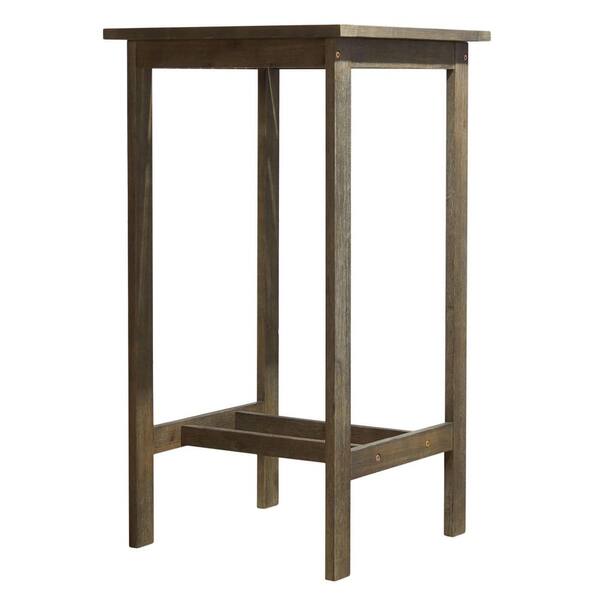 ToolCat 24 in. Square Grey-washed Farmhouse Acacia Wood Outdoor Dining ...