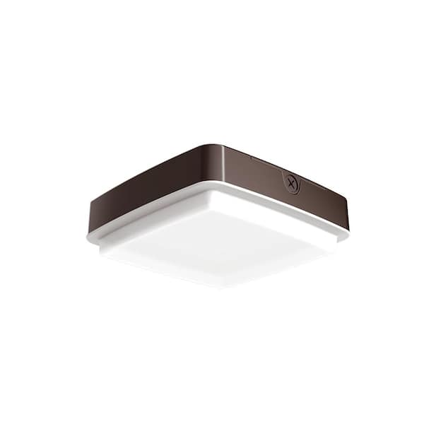 PROBRITE 150W Equivalent Integrated LED Bronze Outdoor Canopy/Ceiling ...