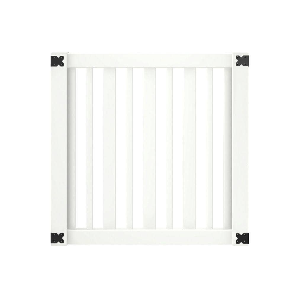 Veranda 4 ft. W x 4 ft. H White Vinyl Lafayette Fence Gate Kit 118680 ...
