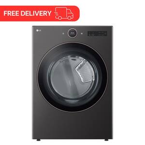 LG 7.3 cu. ft. Vented SMART Electric Dryer in Matte Black with EasyLoad ...