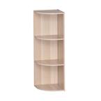 IRIS 34.63 in. Light Brown Faux Wood 3-shelf Corner Bookcase with Open ...