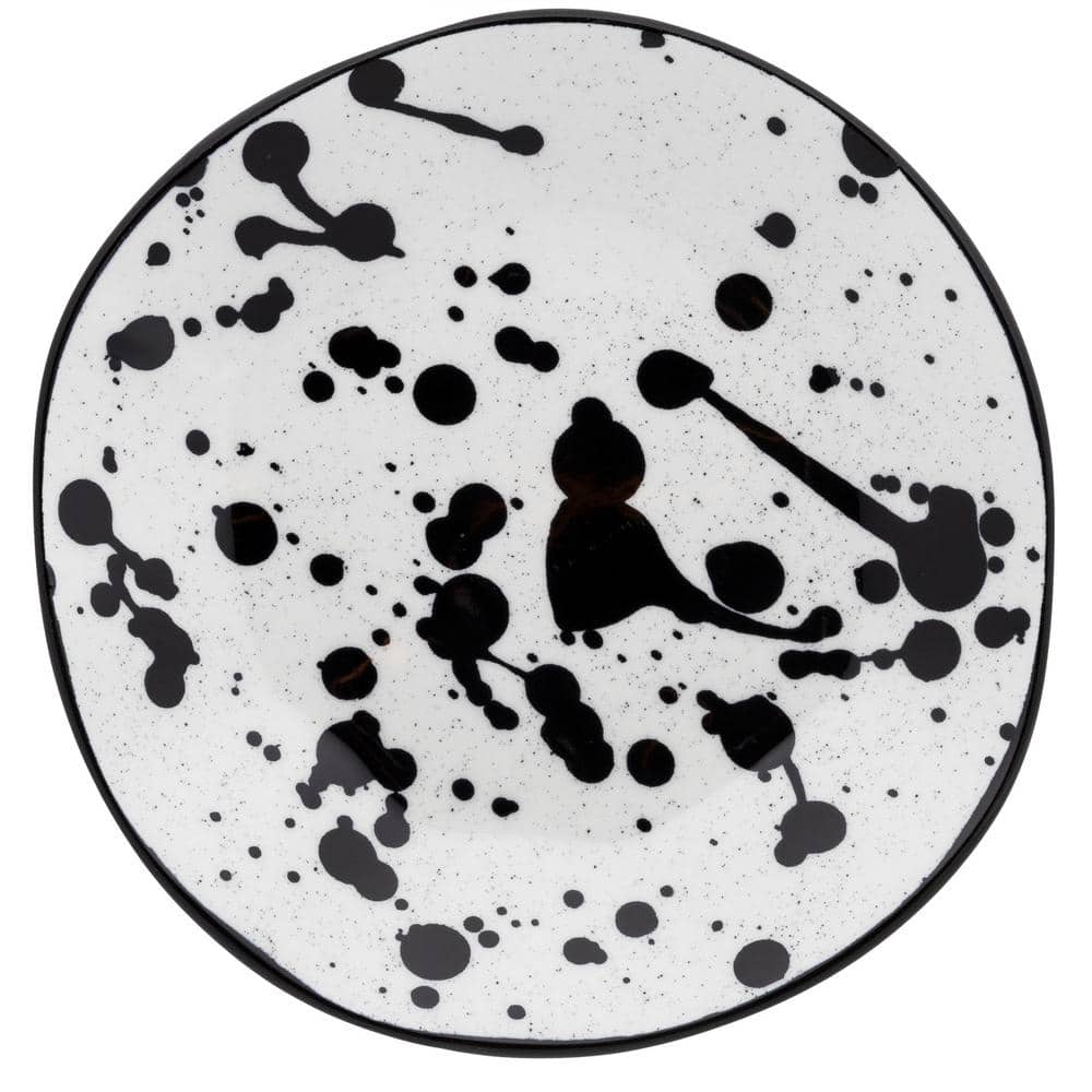 Manhattan Comfort 11.02 in. RYO Black and White Dinner Plates (Set of 6 ...