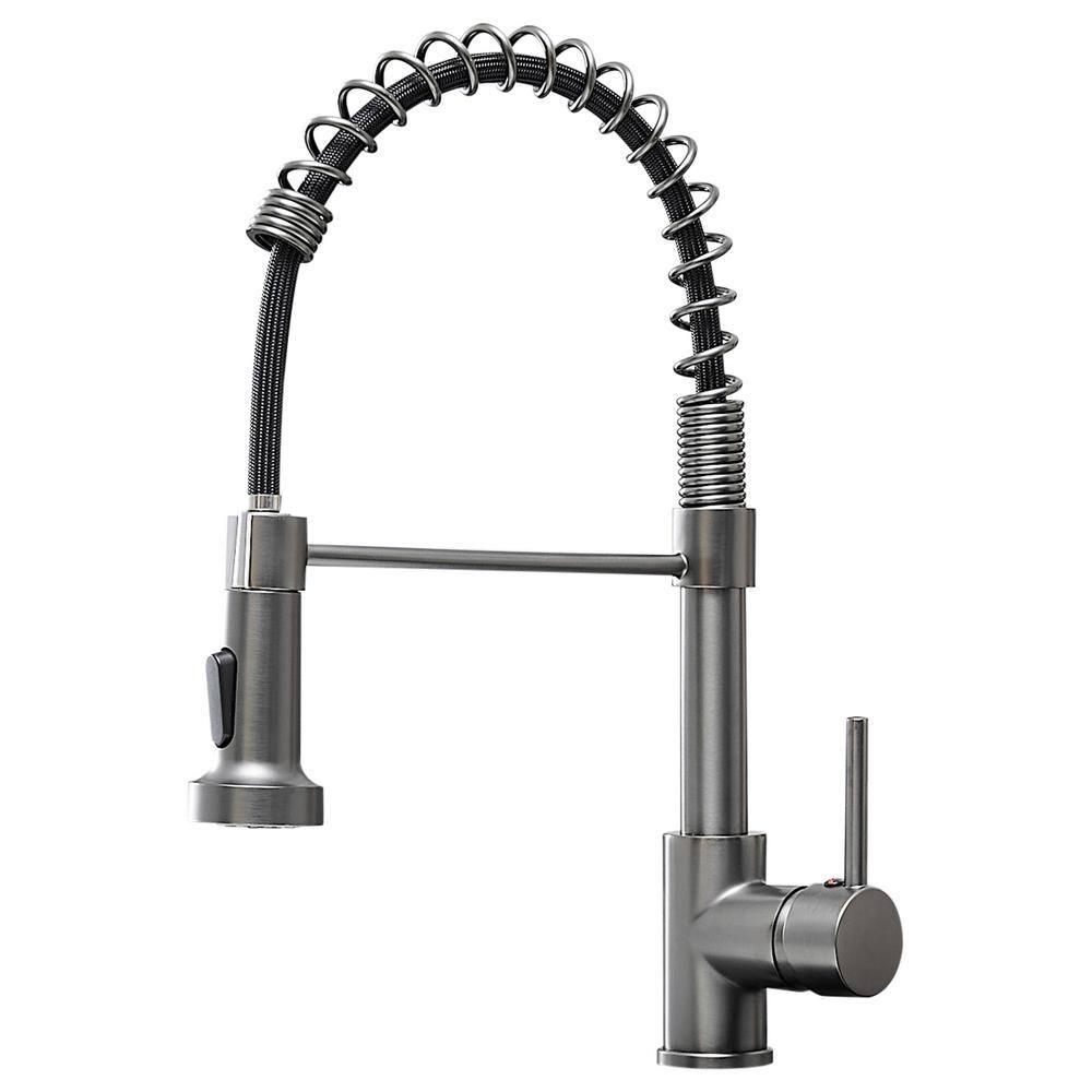 Flynama Single Handle Pull Down Sprayer Kitchen Faucet with 360-degree ...