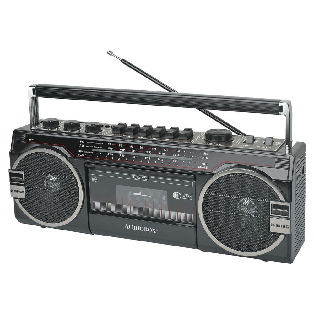 Audiobox RXC-25BT 10-Watt Portable Cassette Player and Recorder Boombox ...