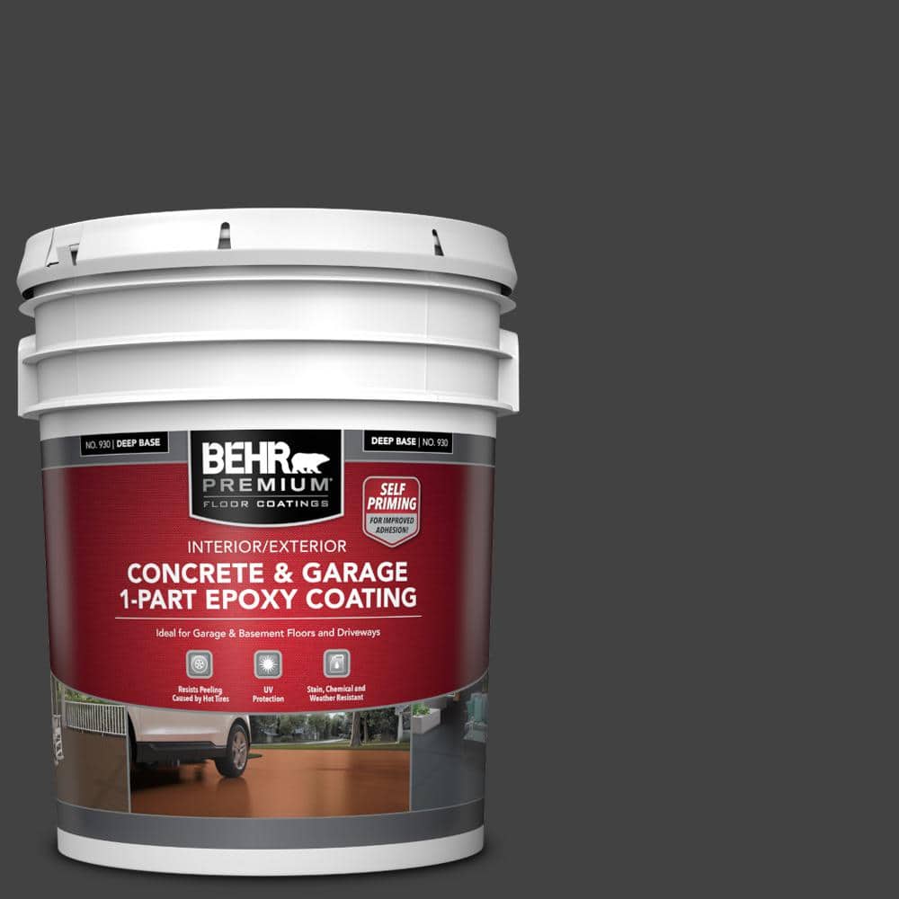 BEHR PREMIUM 5 gal. #PFC-75 Tar Black Self-Priming 1-Part Epoxy Satin ...