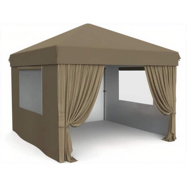 10 ft. x 10 ft. Instant Pop-Up Canopy Tent with 4-Detachable Sidewalls ...