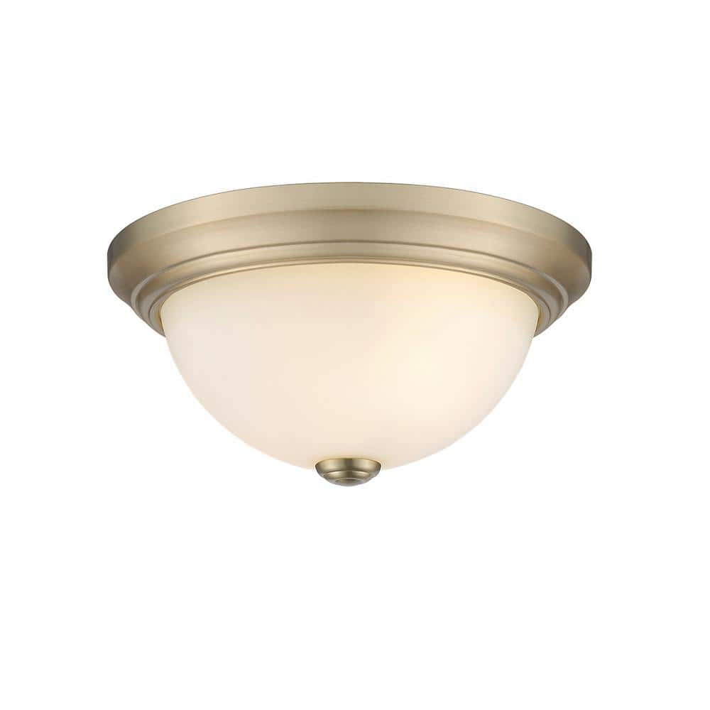 Millennium Lighting 2-Light 11 in. Modern Gold Hardwired Flushmount (1 ...