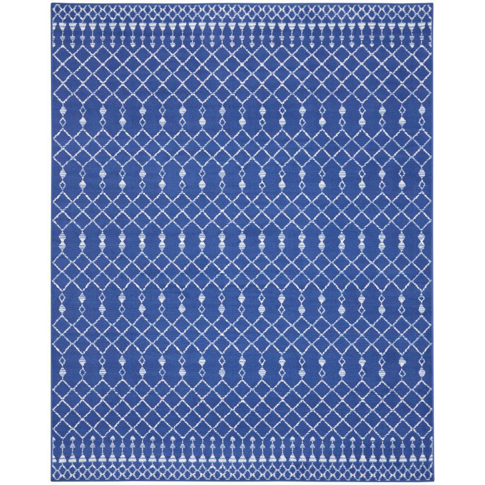 Nourison Whimsicle Navy 9 ft. x 12 ft. Tribal Moroccan Contemporary ...