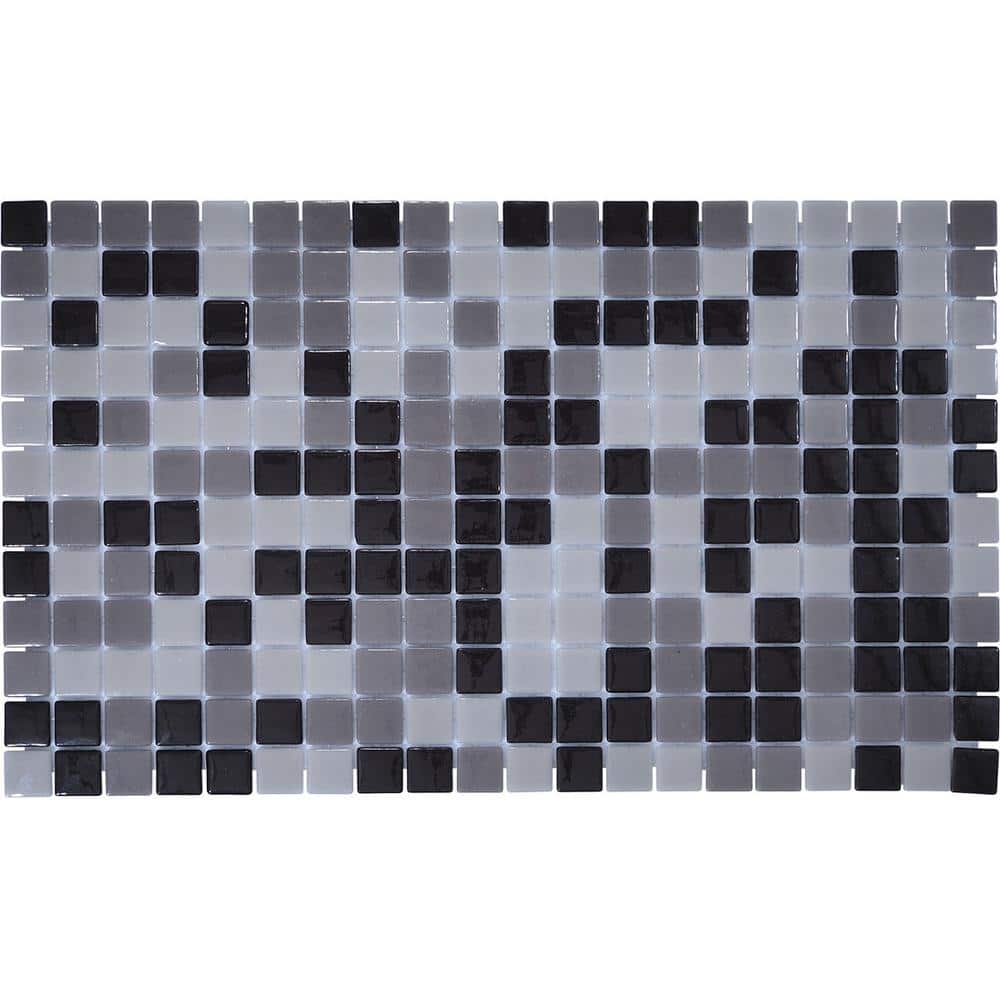 The Tile Doctor Glass Tile Love Head Over Heels Black and Gray Chips ...