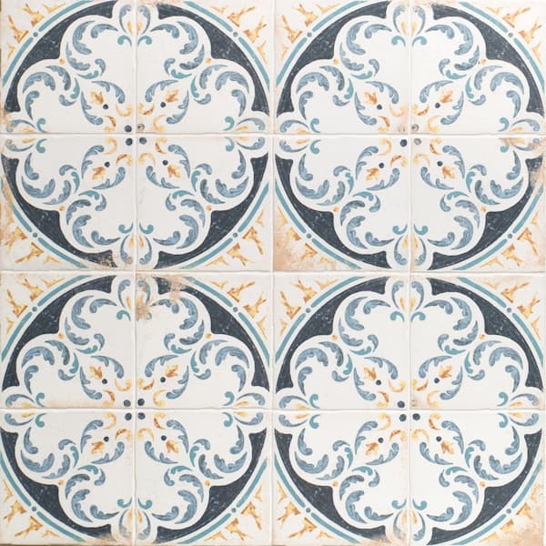 Ivy Hill Tile Sienna Terracotta Lotus Multi-Color 8.85 in. x 8.85 in ...