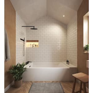 Wyndham Collection Grayley 66 in. L x 32 in. W Soaking Alcove Bathtub ...