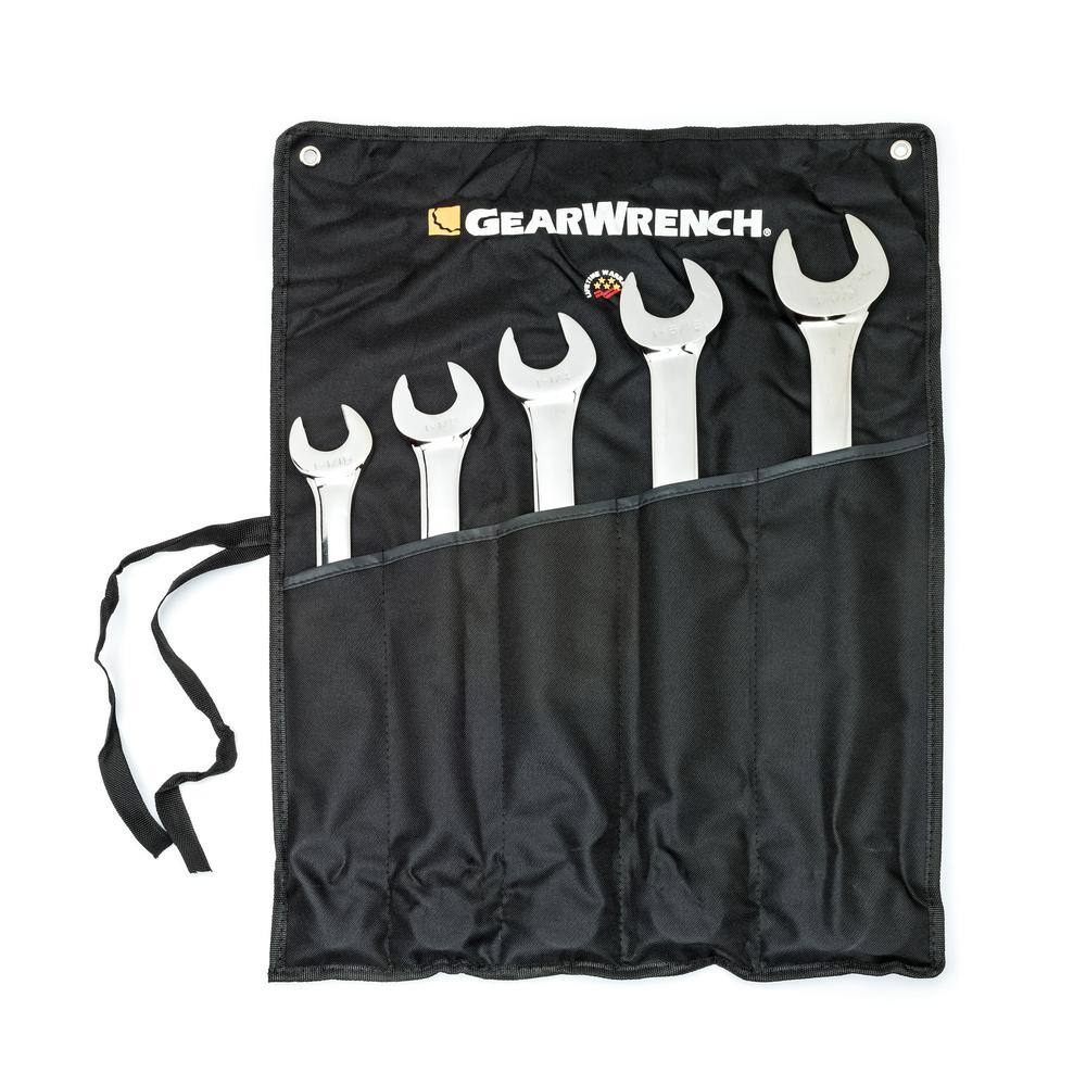 GEARWRENCH 12-Point SAE Combination Wrench Set with Roll (5-Piece ...